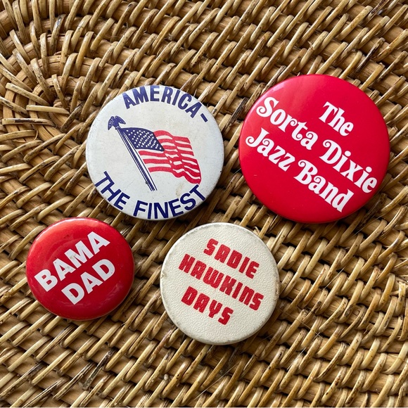 Accessories | Vtg Red White Blue Button Bundle Of 4 | Poshmark
